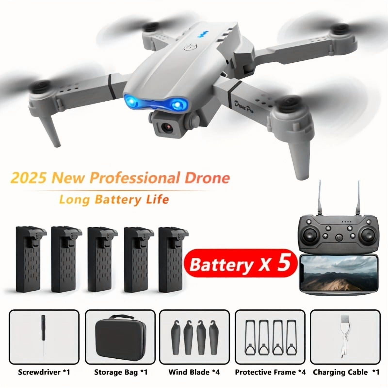 E88 Drone - Dual HD Cameras, Foldable, Optical Flow Positioning | One ...