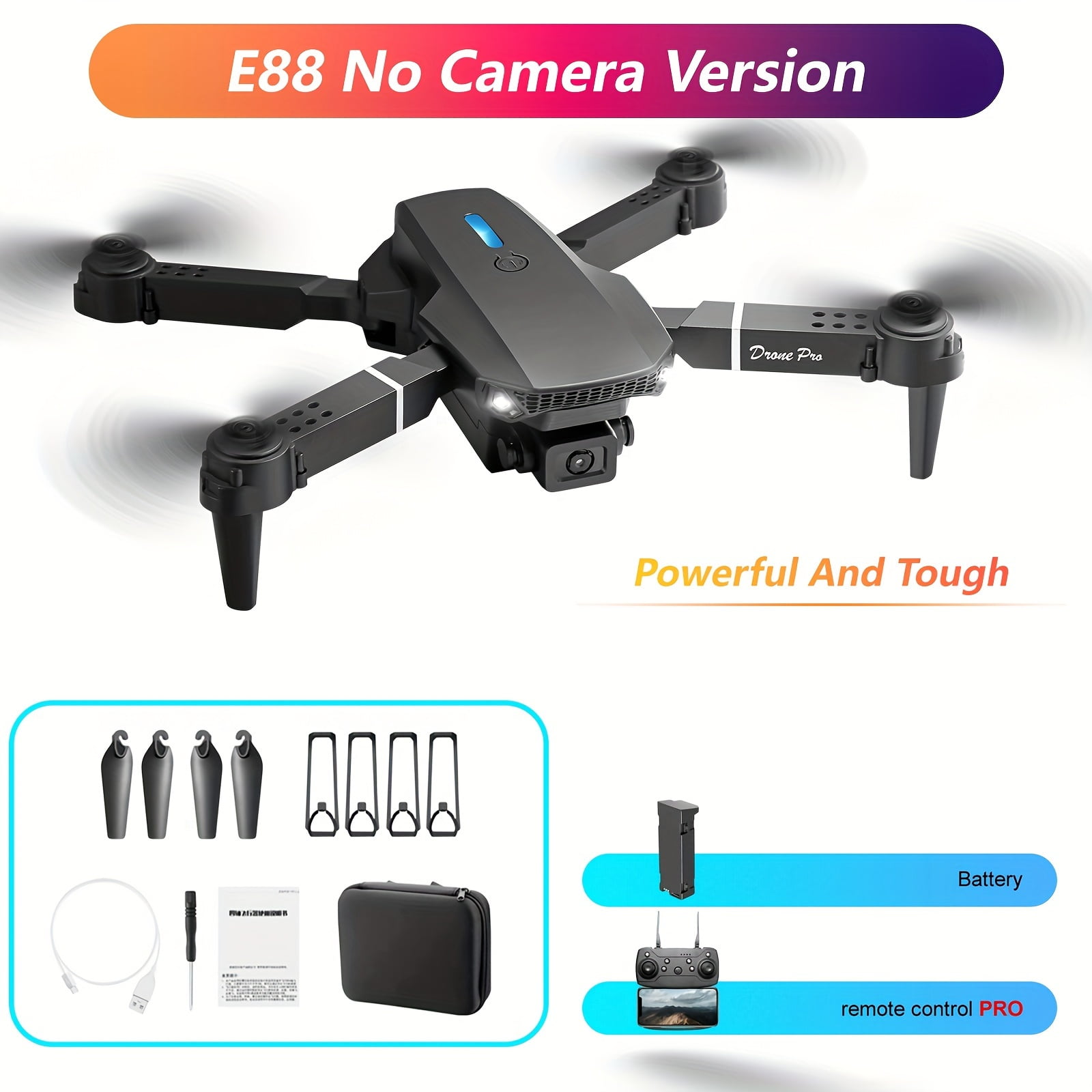 E88 Drone - Dual HD Cameras, Foldable, Optical Flow Positioning | One ...