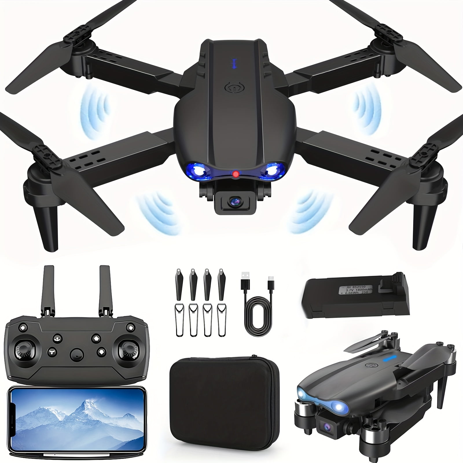 E88/E99/S2 Model Camera Drones - Foldable Remote-Controlled Aircraft, App-Controlled Quadcopters ...