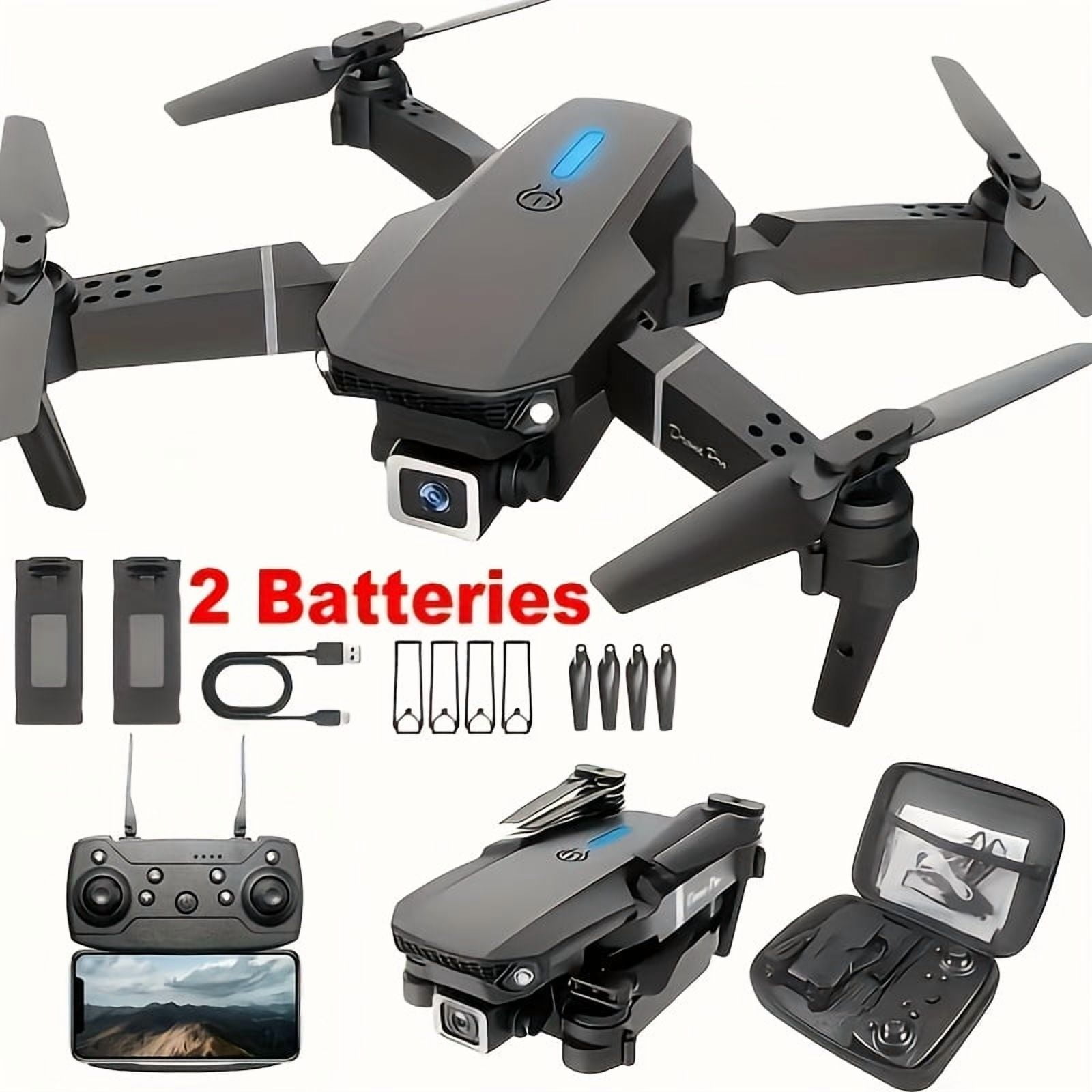 E88 PRO MAX Drone with 4K Dual Cameras, Visual Remote Control Display ...