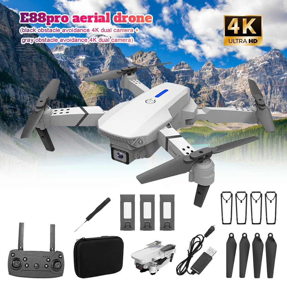 E88 Pro Foldable Drone With 4K 2 Camera For Adults/Beginners,HD FPV Live Video,3 Batteries ...