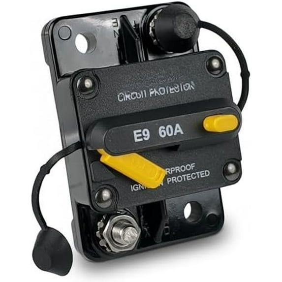 E9 1/4" Studs 60 Amp Circuit Breaker with Manual Reset for Marine Boat ...