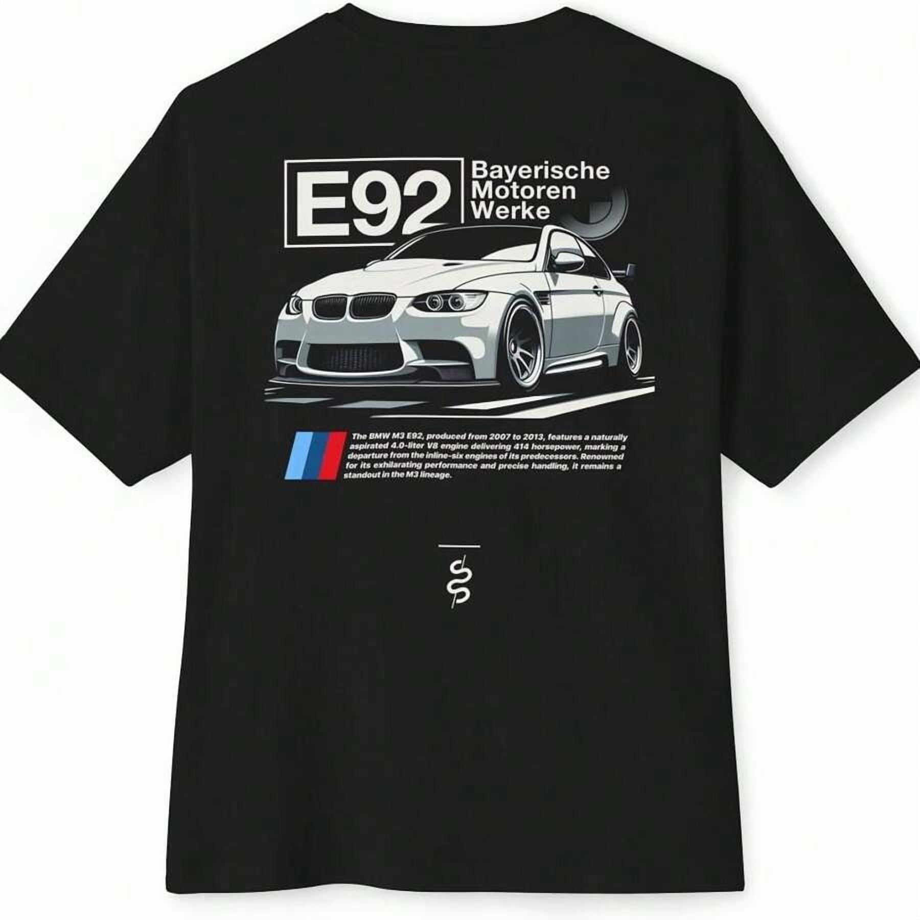 E92 M3 Shirt - Classic Car Enthusiast Tee - Euro Style Graphic T-Shirt ...
