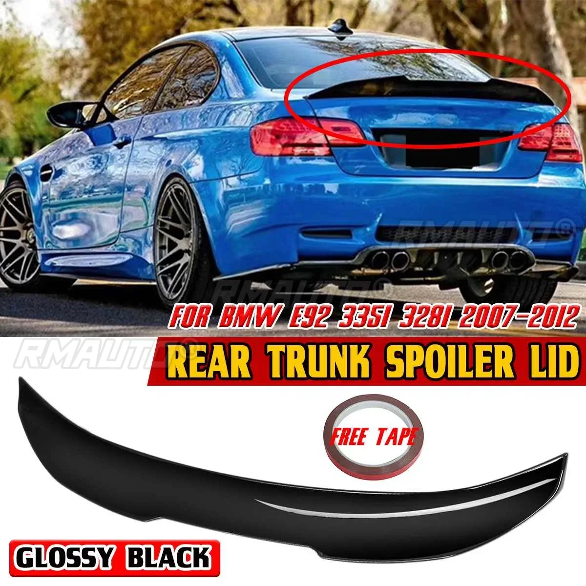 E92 Spoiler Wing Lip PSM Style Car Rear Trunk Boot Lip Wing Lid For BMW ...