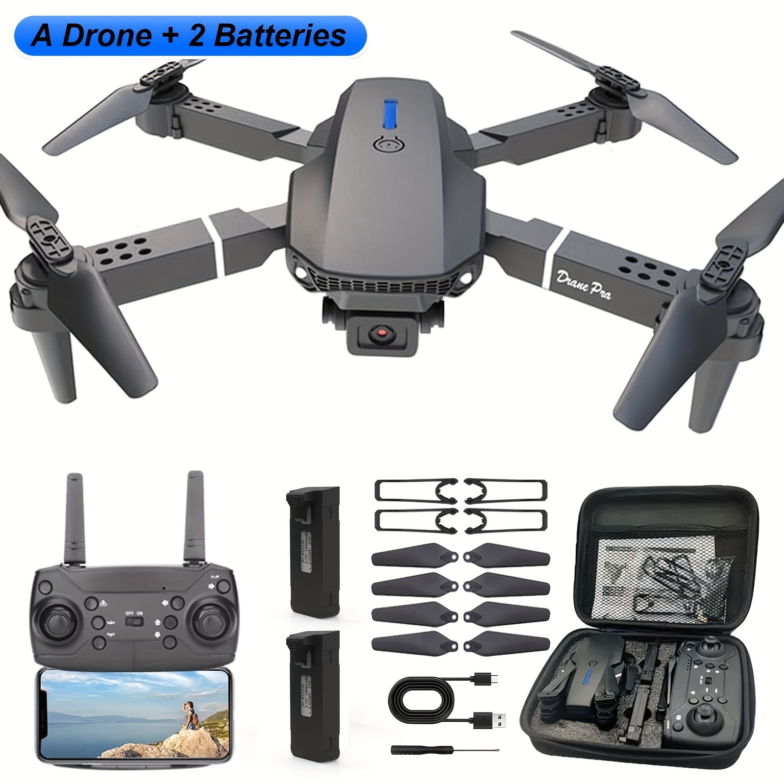 E99 Drone with Camera, Foldable Rc Drone with APP Control, Real-time ...