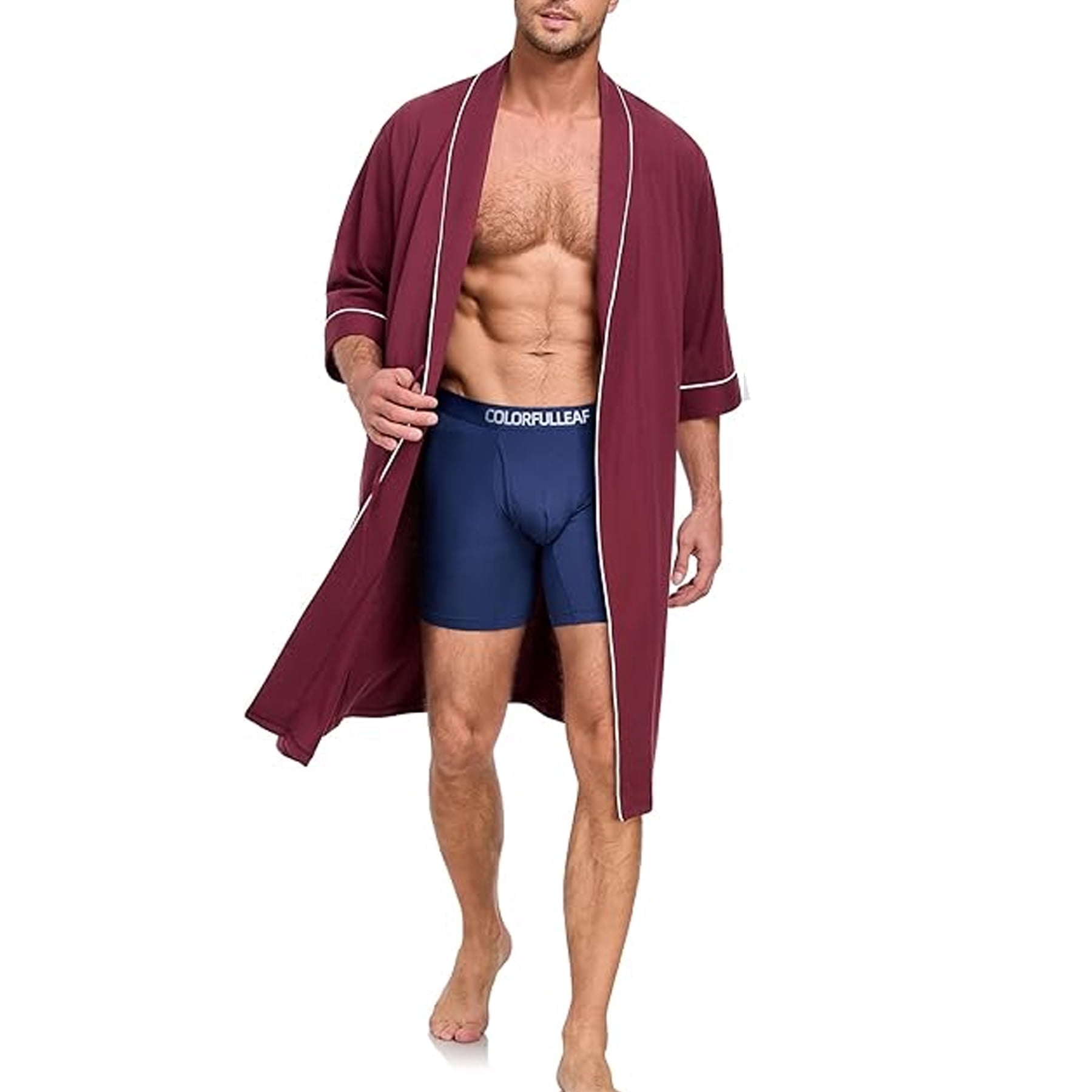 EA'S SECRET 100% Cotton Men's Lightweight Robe Short Sleeve Mens ...