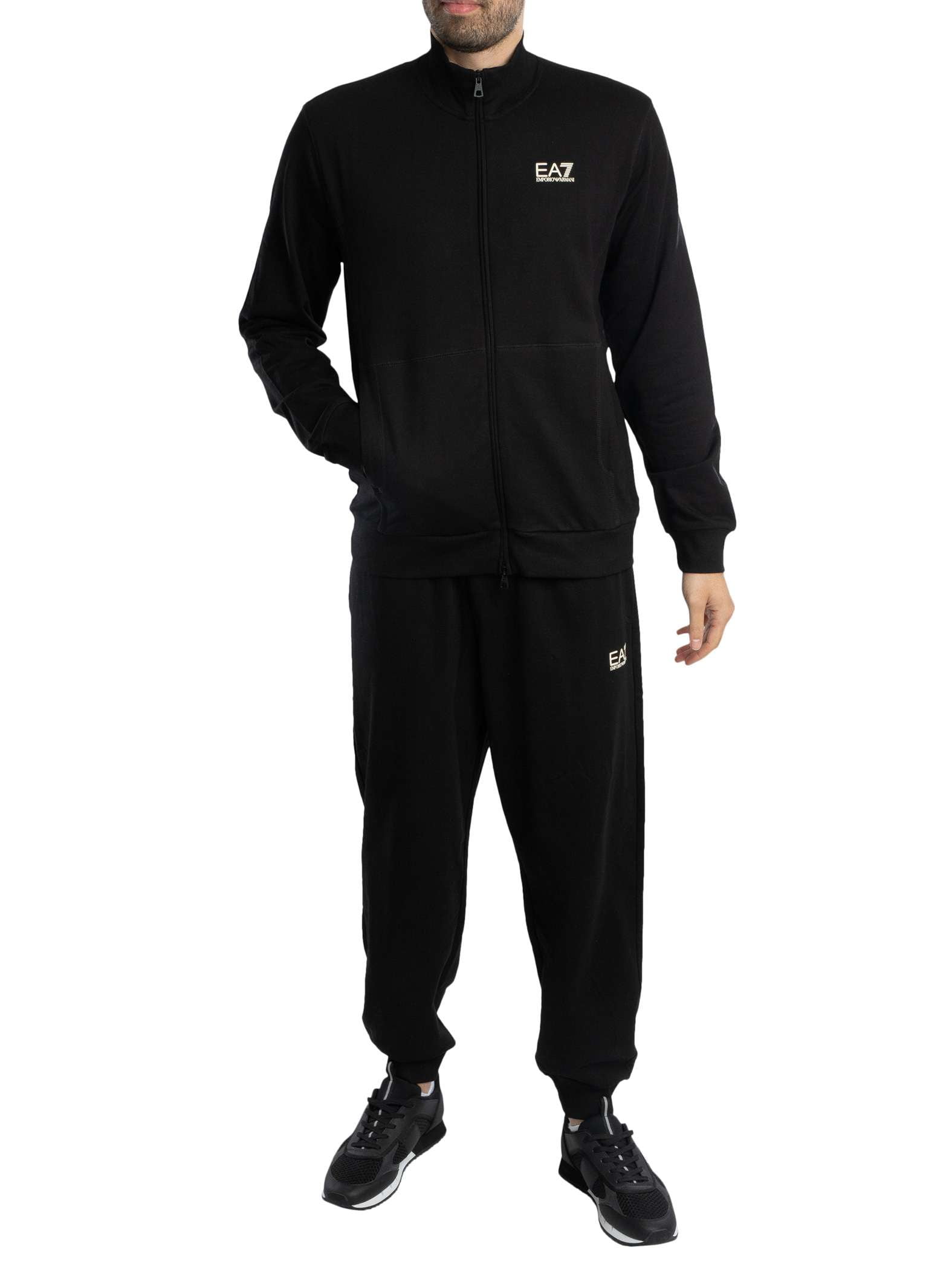 EA7 Chest Logo Zip Tracksuit, Black - Walmart.com