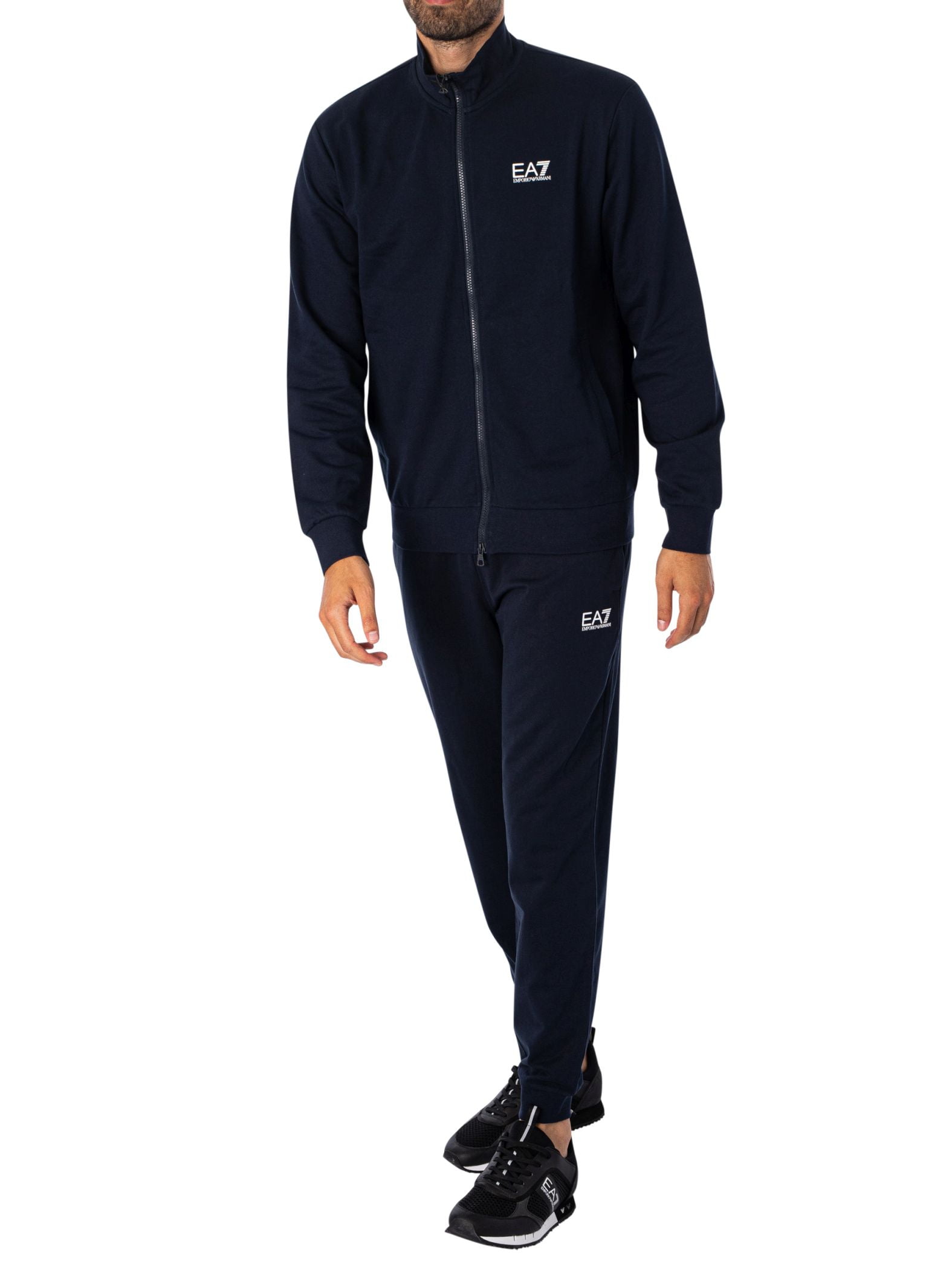 EA7 Chest Logo Zip Tracksuit, Blue - Walmart.com