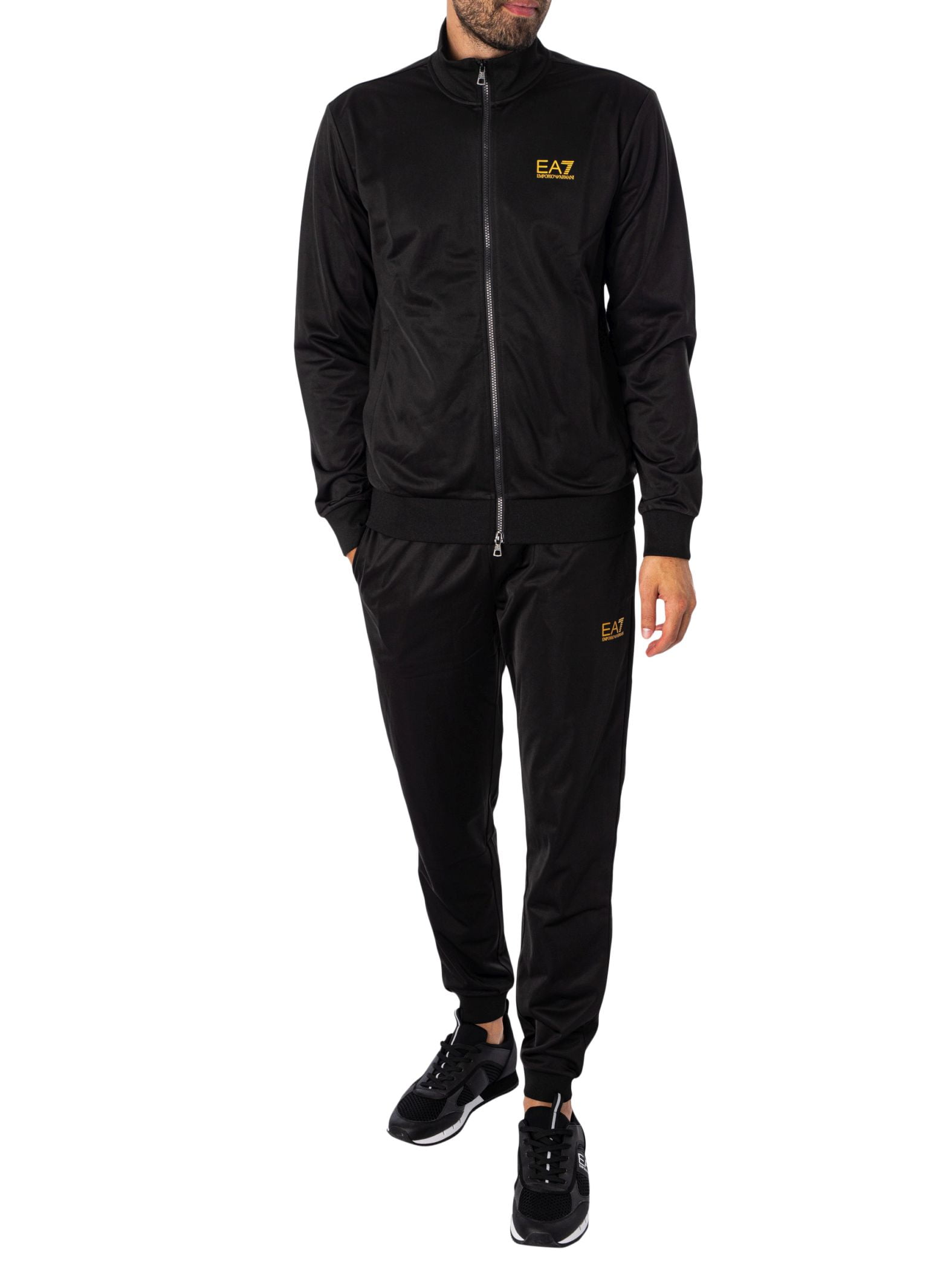 EA7 Logo Zip Tracksuit, Black - Walmart.com
