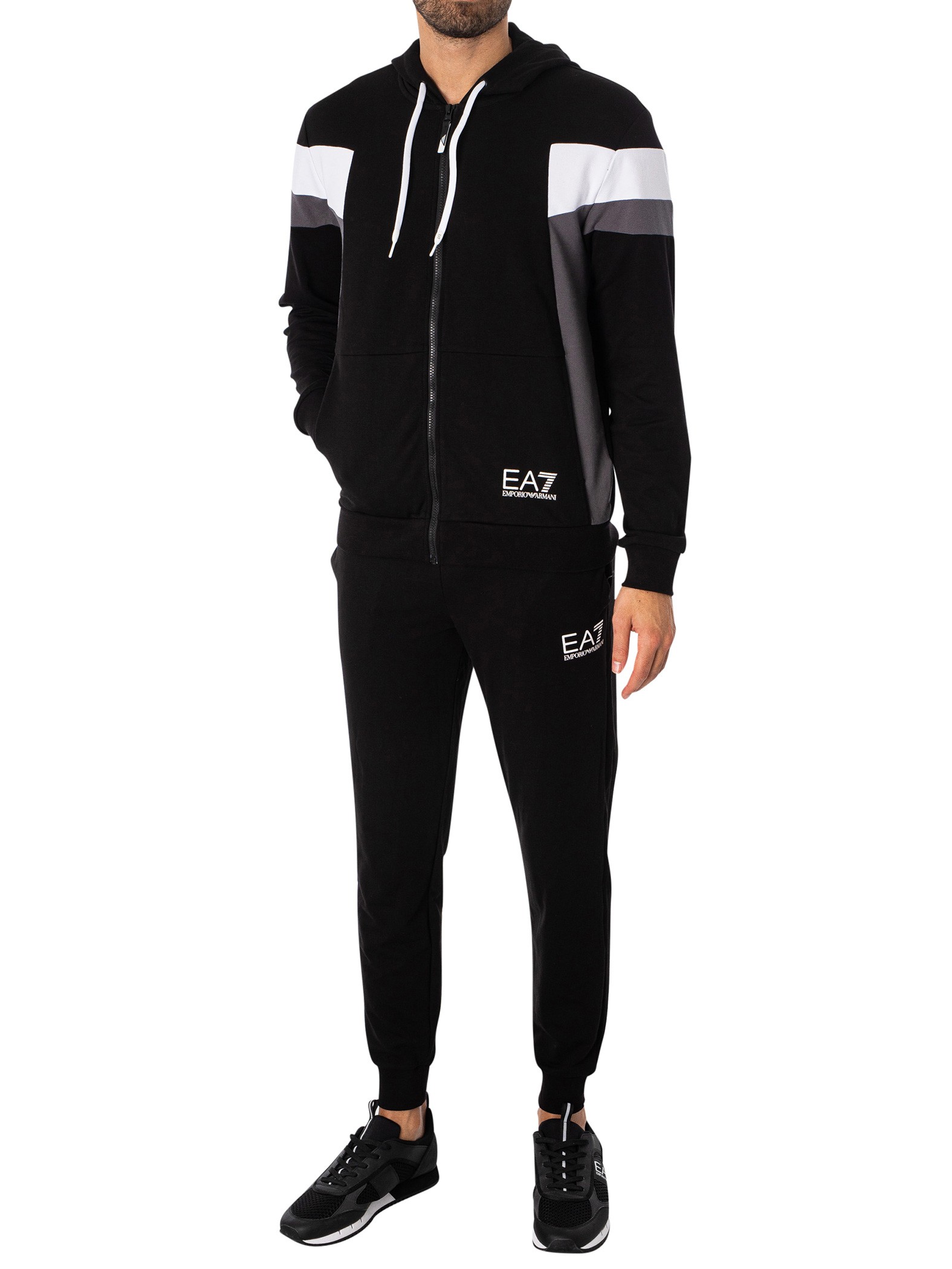 EA7 Zip Through Hooded Tracksuit, Black - Walmart.com