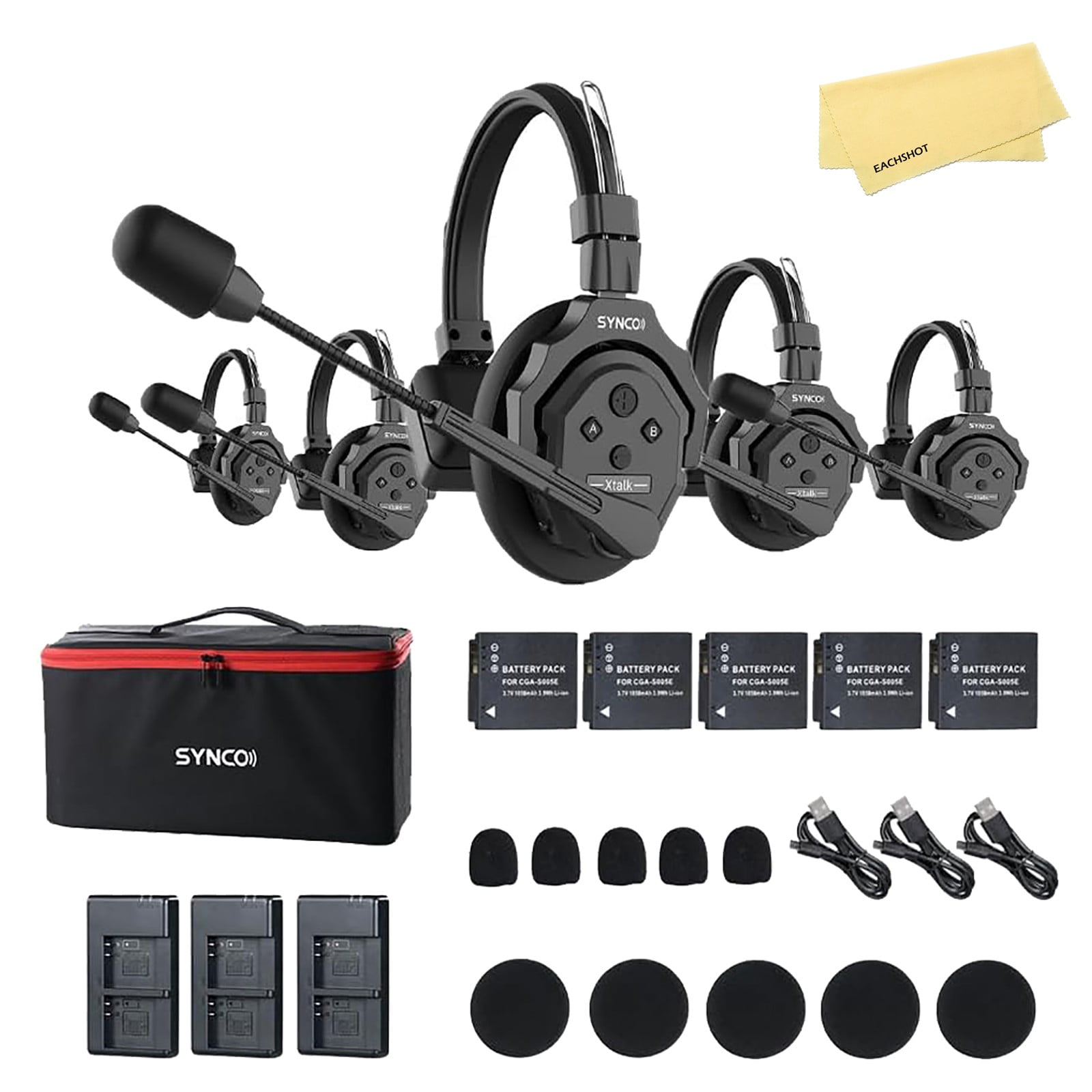 EACHSHOT SYNCO XTalk X5 2.4GHz Wireless Headset Intercom System Random ...