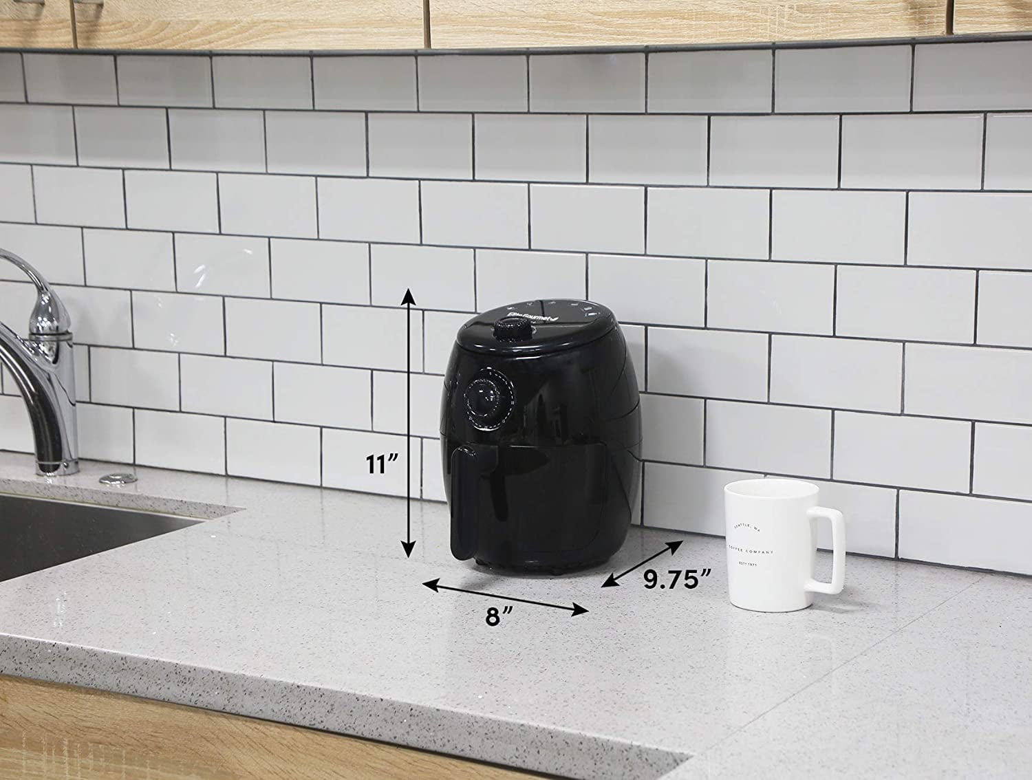 EAF0201X Personal Compact Space Saving Electric Hot Air Fryer Oil-Less ...