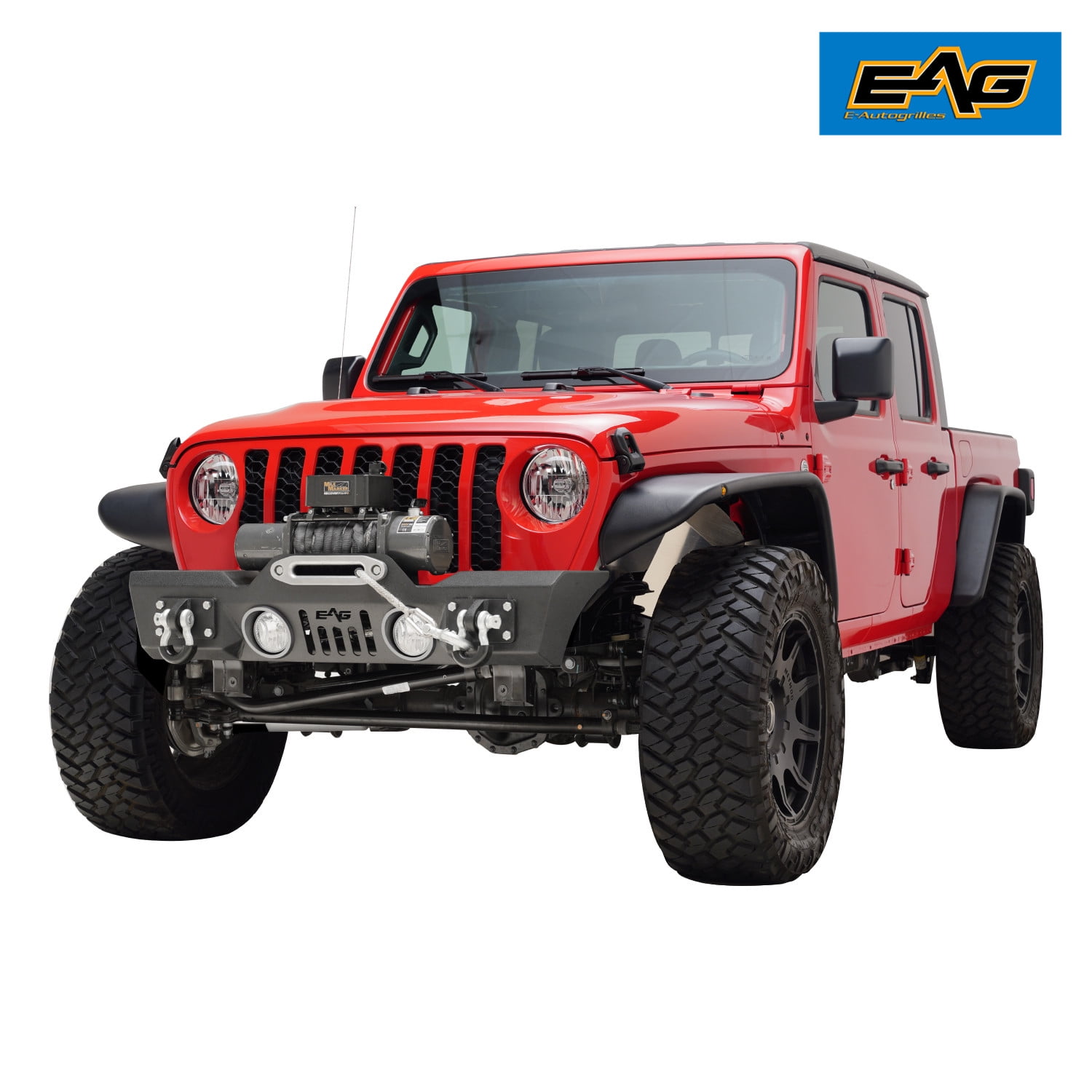 EAG Front Bumper with Winch Mount Plate and D-Ring Fit for 2020 Gladiator JT - Walmart.com