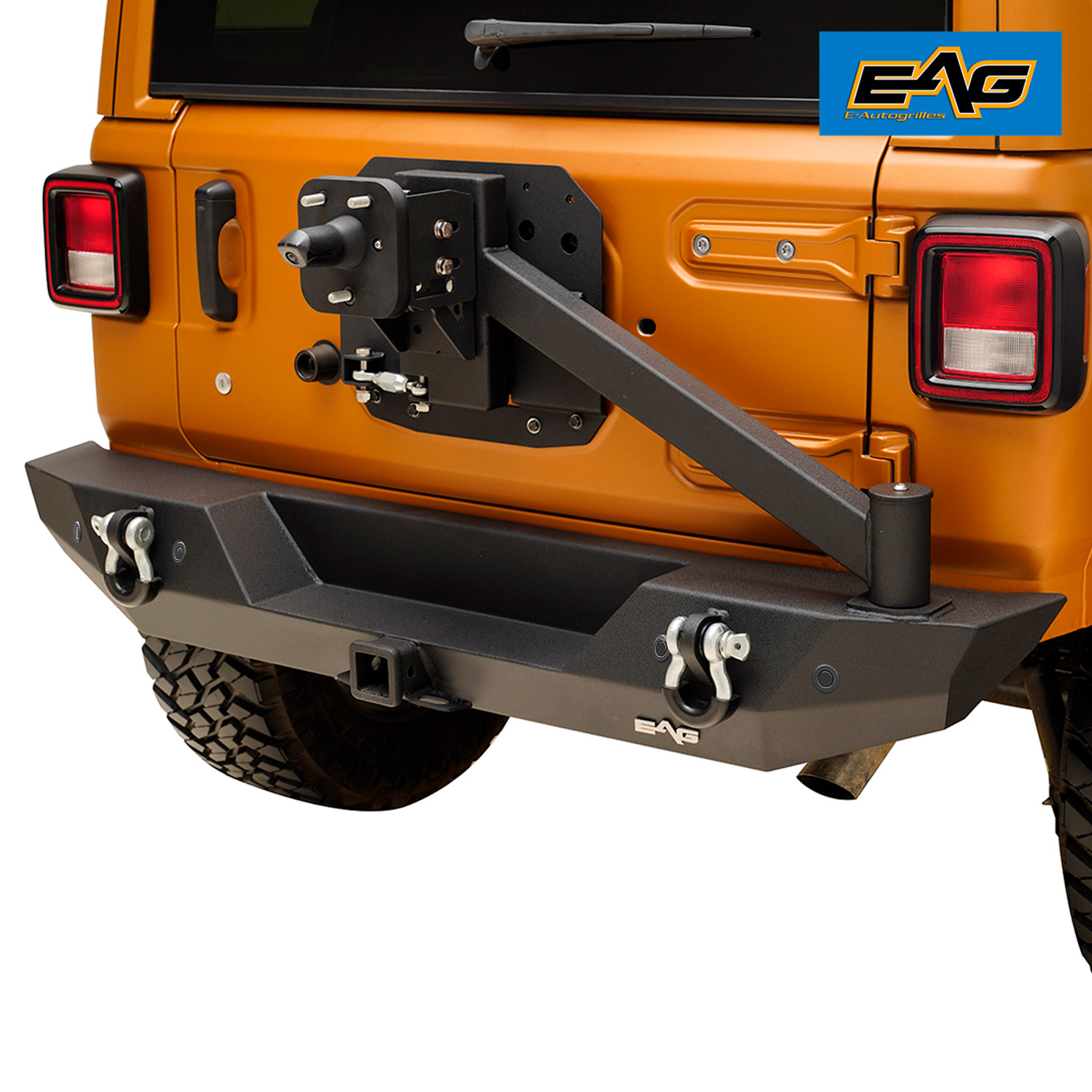 EAG Rear Bumper with Tire Carrier and Backup Sensors Hole Fit for 18-22 ...