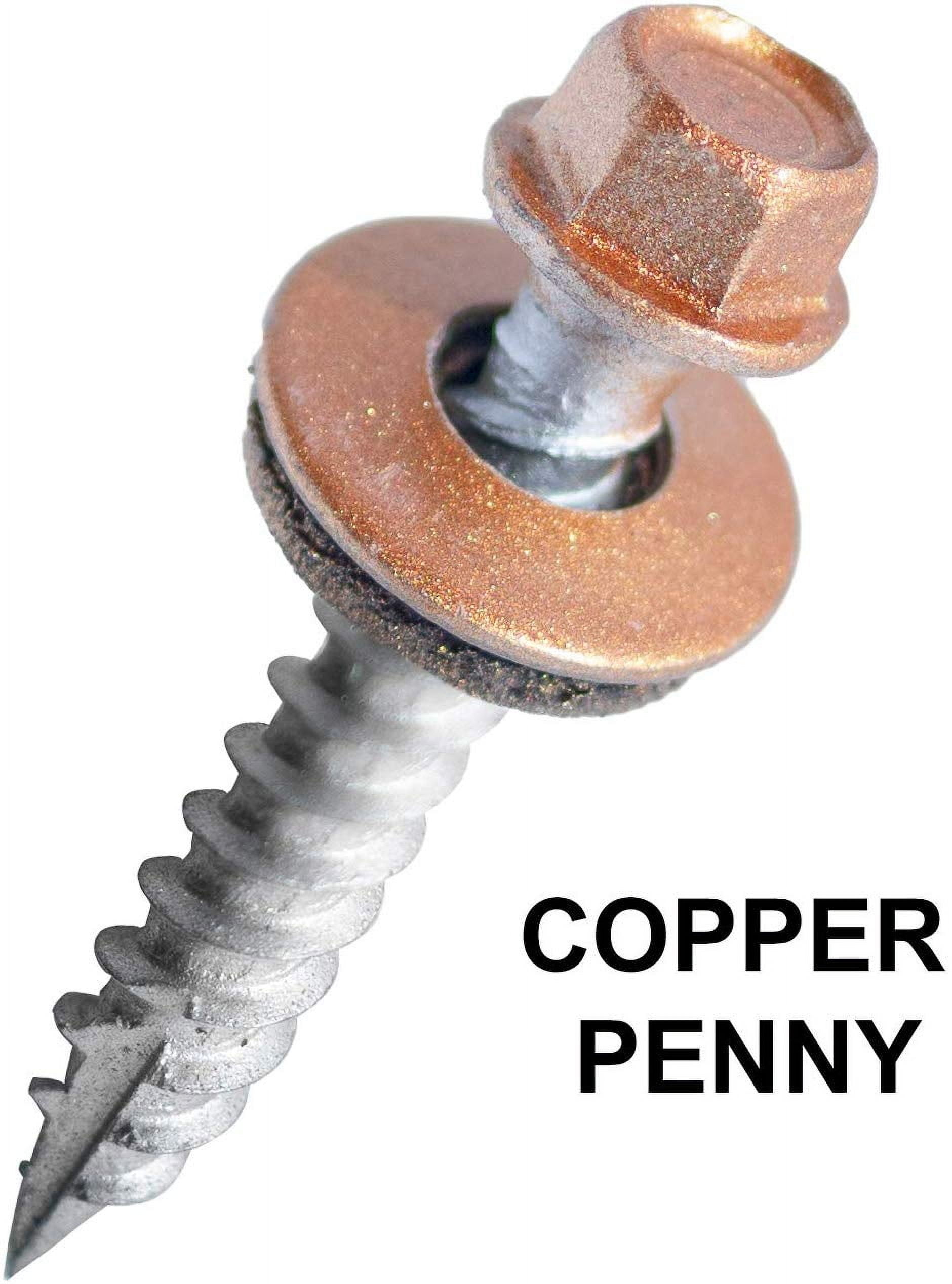 EAGLE 1 (250 Count) Metal Roofing Screws Painted Hex Washer Head Sheet ...