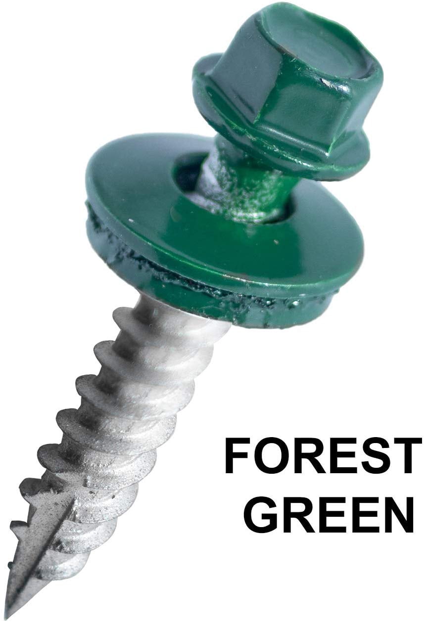 EAGLE 1 (500 Count) Metal Roofing Screws Painted Hex Washer Head Sheet ...