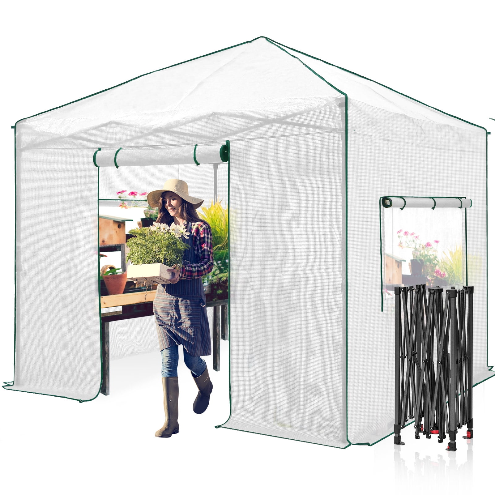 Eagle Peak 10x 10 Portable Walk In Greenhouse Instant Pop Up Easy