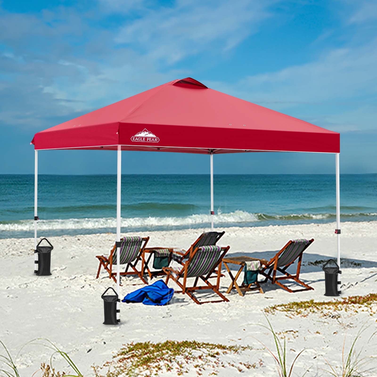 EAGLE PEAK 10 x 10 ft Straight Leg Pop-up Canopy w/ Easy Peak One ...