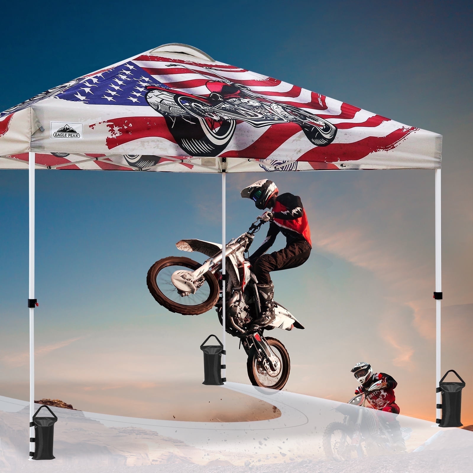 EAGLE PEAK 10x10 Pop Up Canopy, Instant Outdoor Canopy Tent, Straight ...