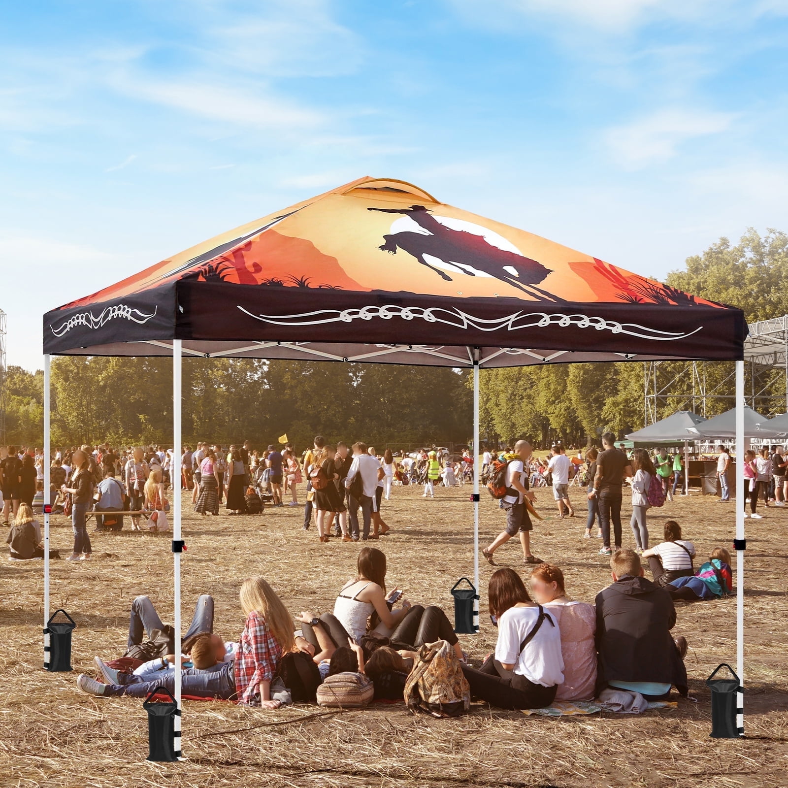 EAGLE PEAK 10x10 Pop Up Canopy, Instant Outdoor Canopy Tent, Straight ...