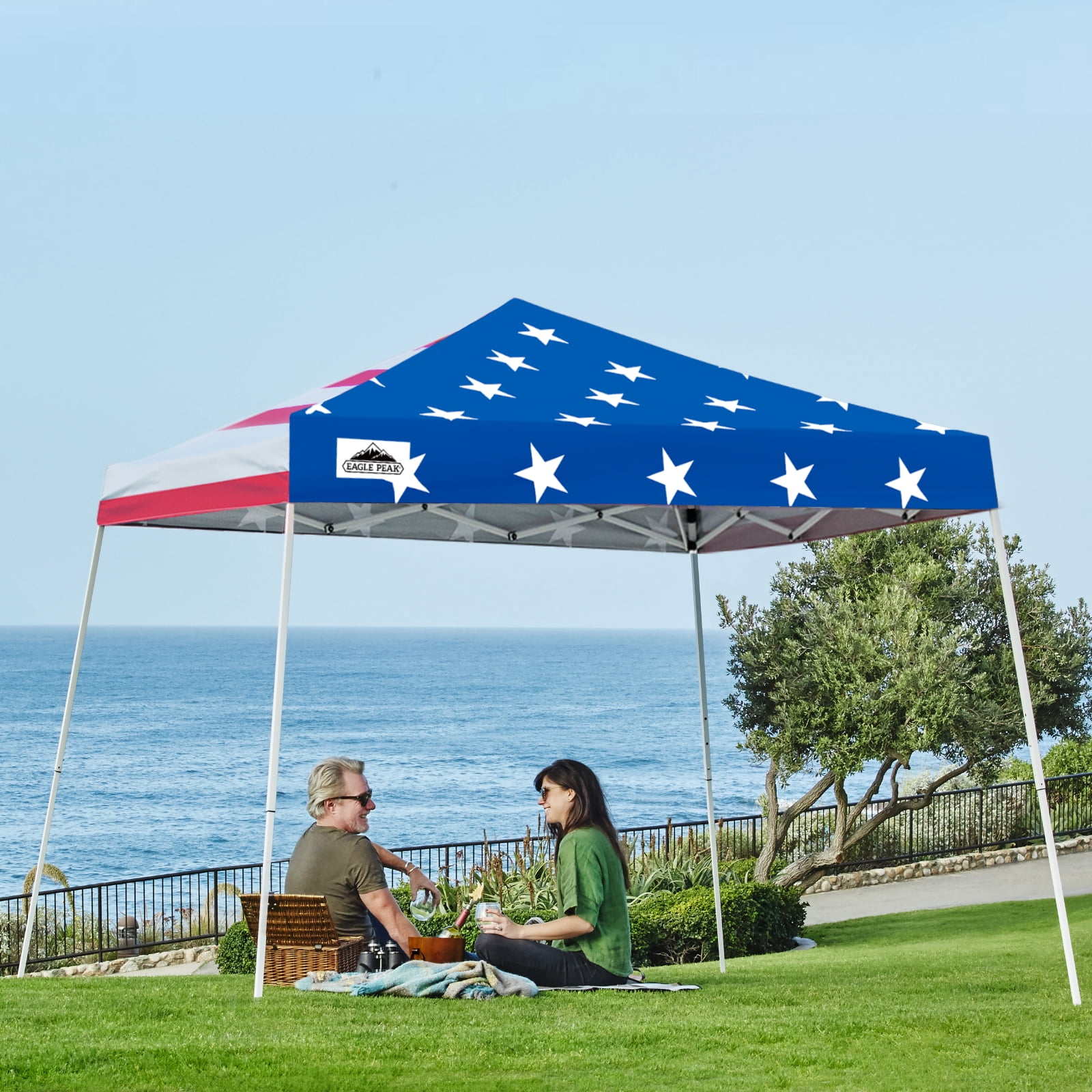 EAGLE PEAK 10x10 Pop Up Canopy Tent, Easy Setup, Outdoor Shelter, 8x8 ...