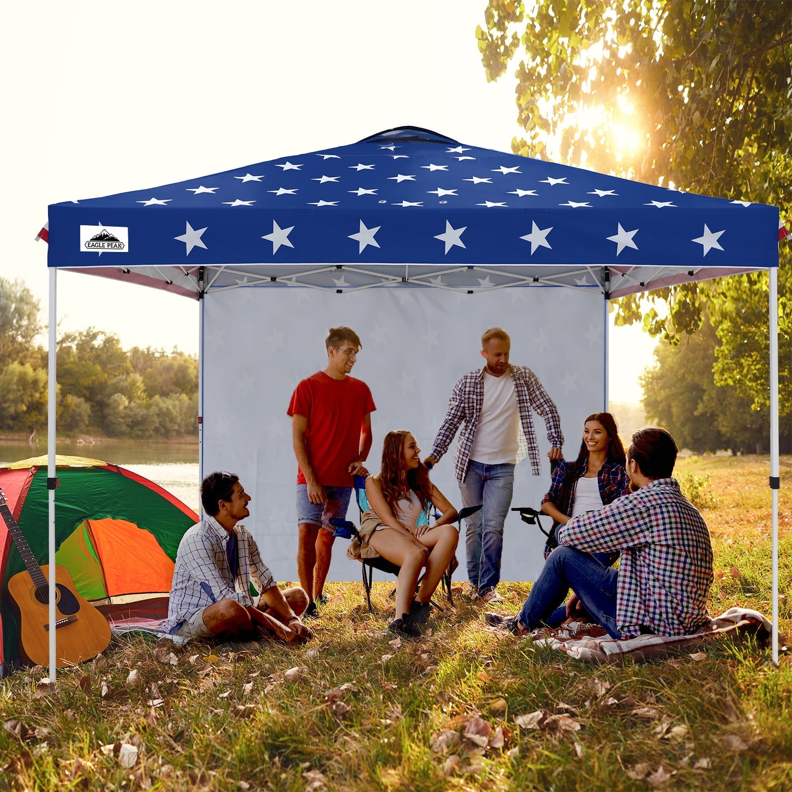 EAGLE PEAK 12x12 Pop Up Canopy, Straight Leg, Easy Set Up, Removable ...
