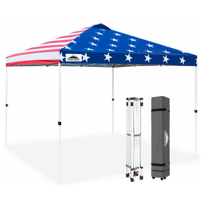 EAGLE PEAK 12 x 12 Pop Up Canopy Tent Instant Outdoor Canopy Easy Set-up Straight Leg Folding ...
