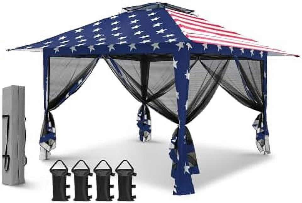 EAGLE PEAK 13x13 Pop Up Gazebo with Mesh Netting, Easy Up Screened ...