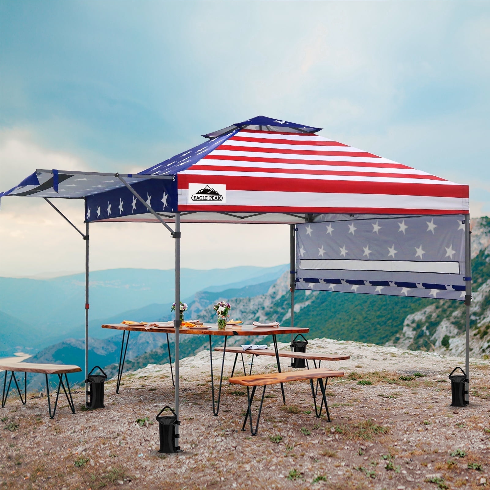 EAGLE PEAK 17'x10' Pop up Gazebo Canopy, Outdoor Sun Shelter (American ...