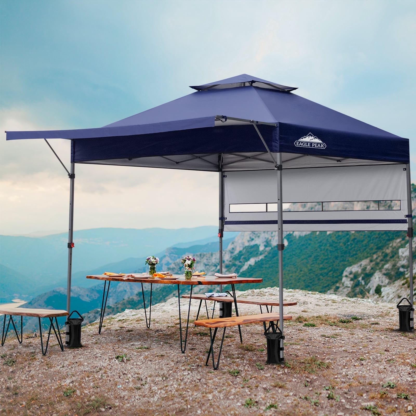 EAGLE PEAK 17x10 ft Large Pop-Up Backyard Canopy Tent, Portable Outdoor ...