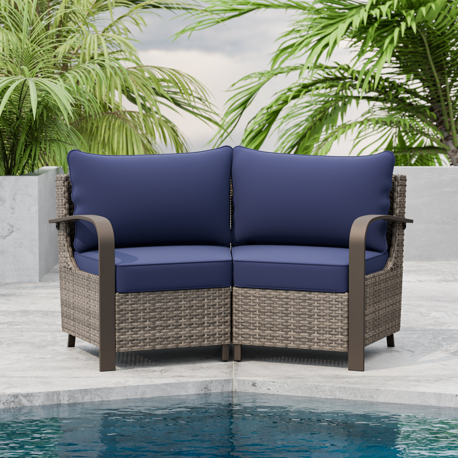 EAGLE PEAK 2 Piece Patio Furniture Sets, Outdoor Sectional Patio ...