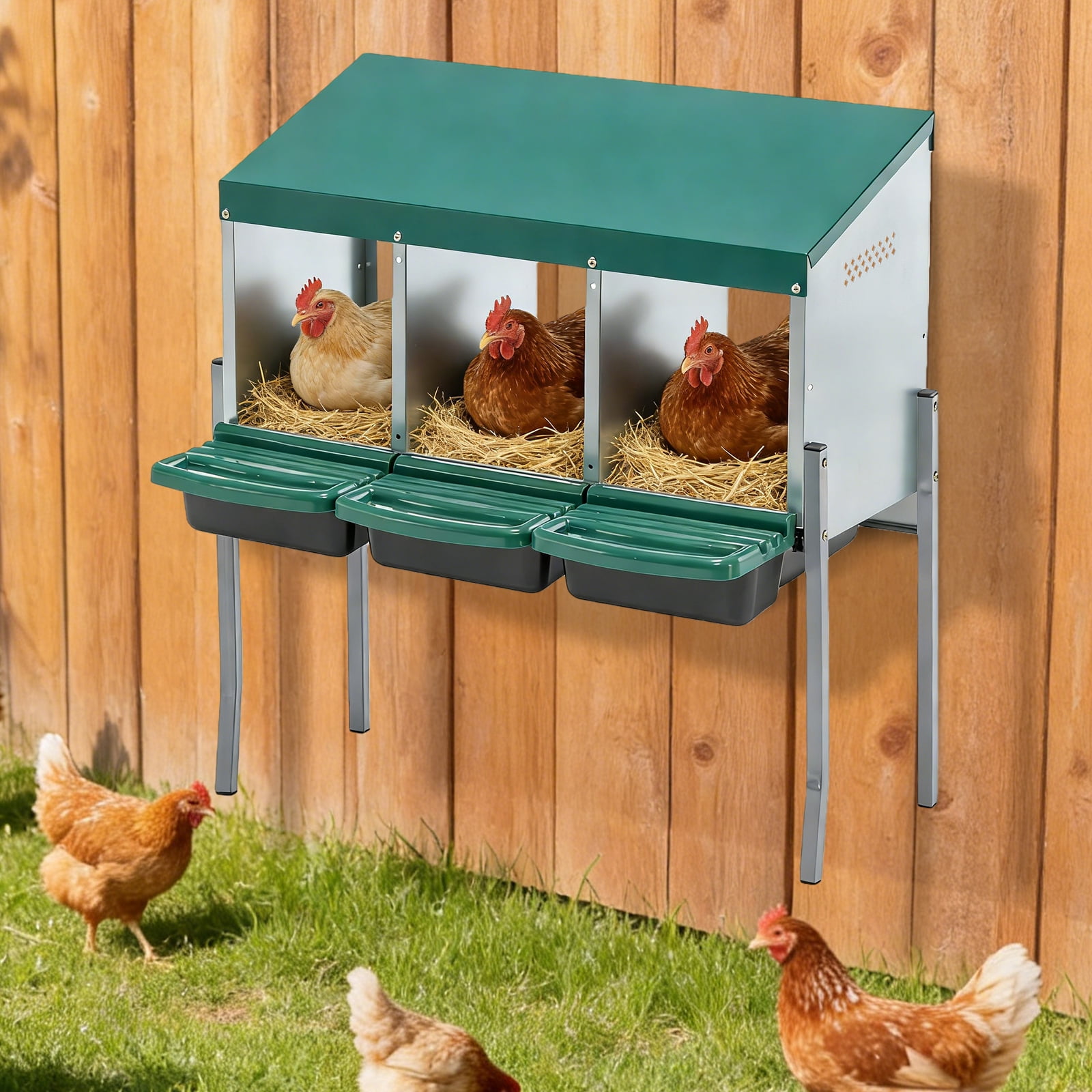 EAGLE PEAK 3 Compartment Nesting Boxes for Laying Eggs, Chicken Nesting ...
