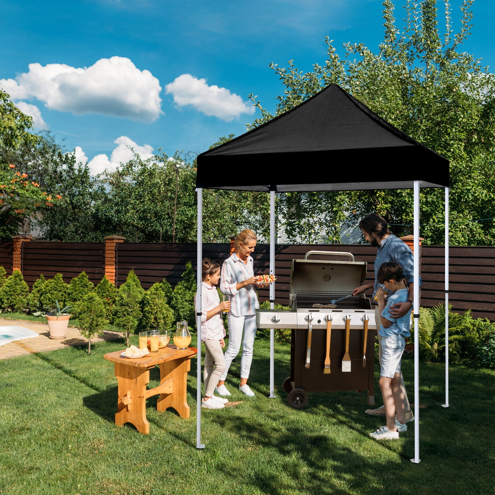 EAGLE PEAK 5x5 Pop Up Canopy Tent Instant Outdoor Canopy Easy Set-up ...