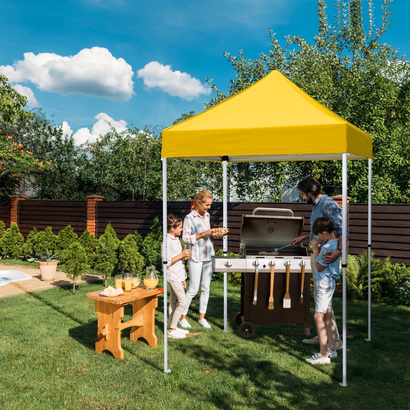 EAGLE PEAK 5x5 Pop Up Canopy Tent Instant Outdoor Canopy Easy Set-up ...
