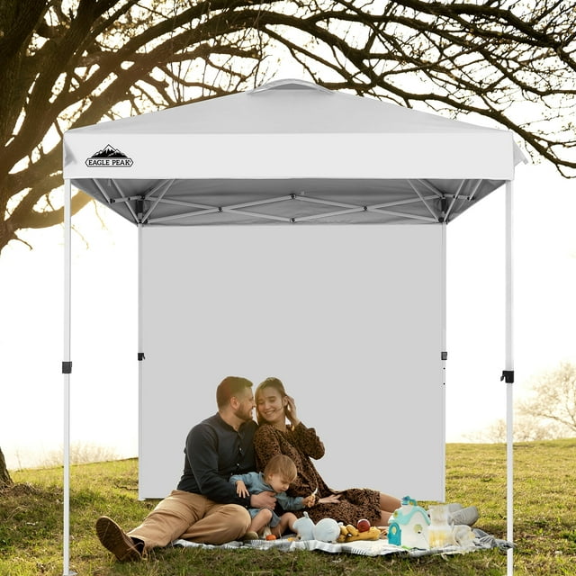 Eagle Peak 6.6x6.6 ft White Pop-up Outdoor Canopies, Removable Wall ...