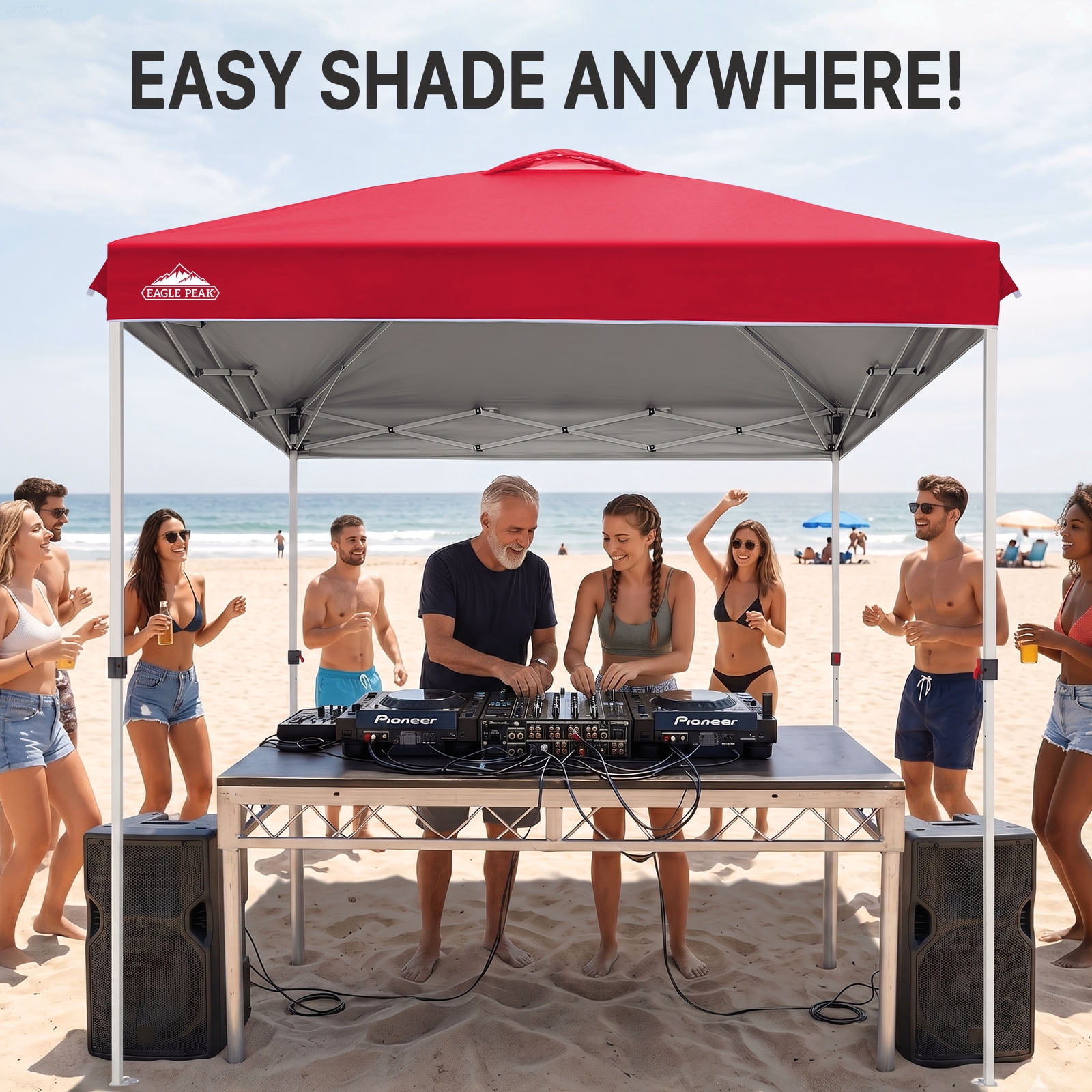 EAGLE PEAK 8 x 8 Pop Up Canopy Tent Instant Outdoor Canopy Easy Set-up ...
