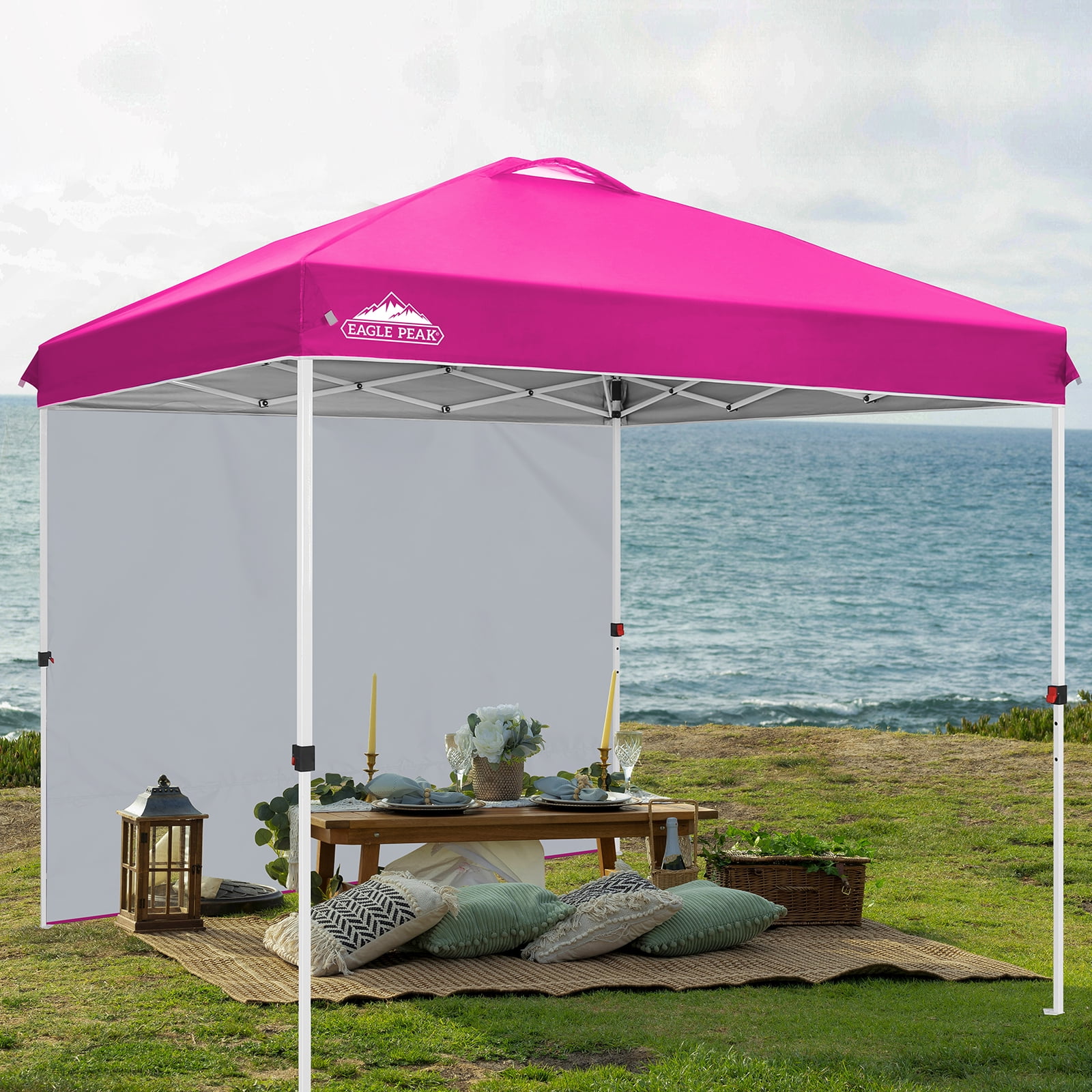 EAGLE PEAK 8 x 8 ft Easy Set Up Straight Leg Pop Up Outdoor Canopy with ...