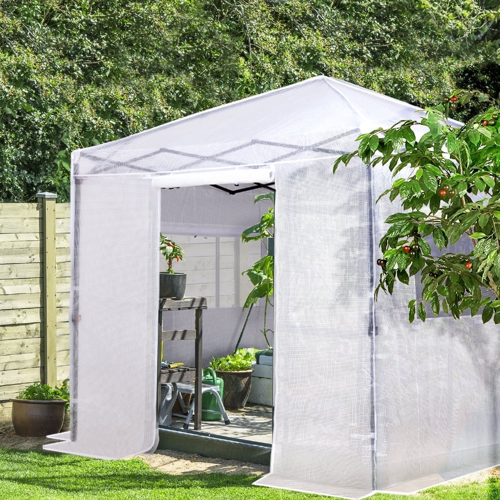 EAGLE PEAK 8 x 8 x 8.5 ft Portable Walk-in Greenhouse and Canopy Tent ...