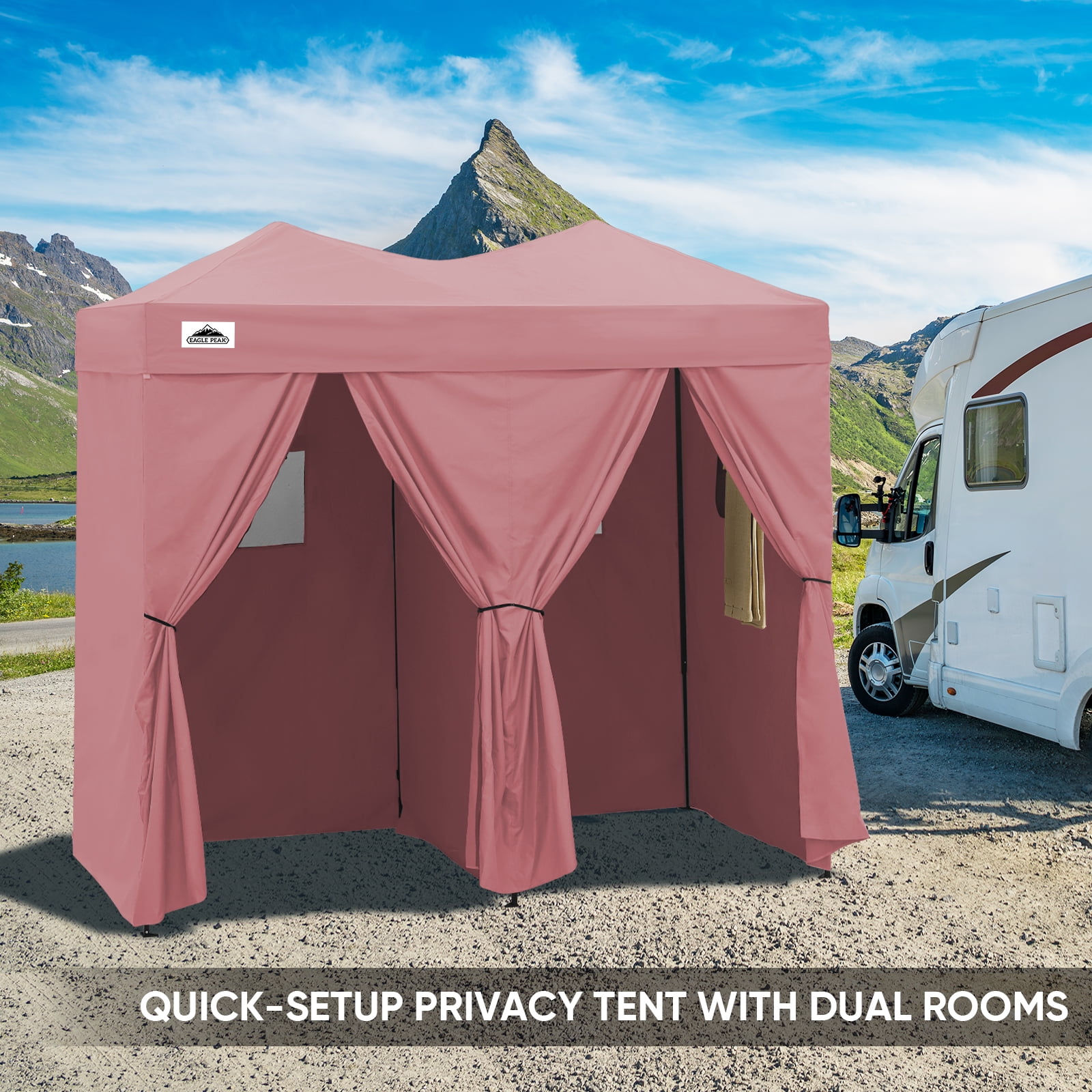 EAGLE PEAK 8x4 ft Double Room Outdoor Privacy Changing Room, Portable ...
