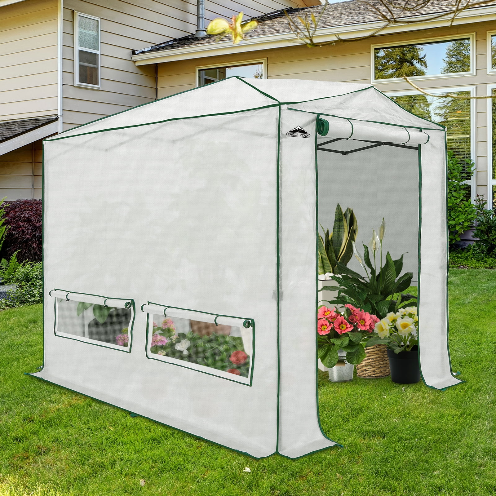 EAGLE PEAK 8x6ft Portable Walk-in Greenhouse Instant Pop-up Indoor ...