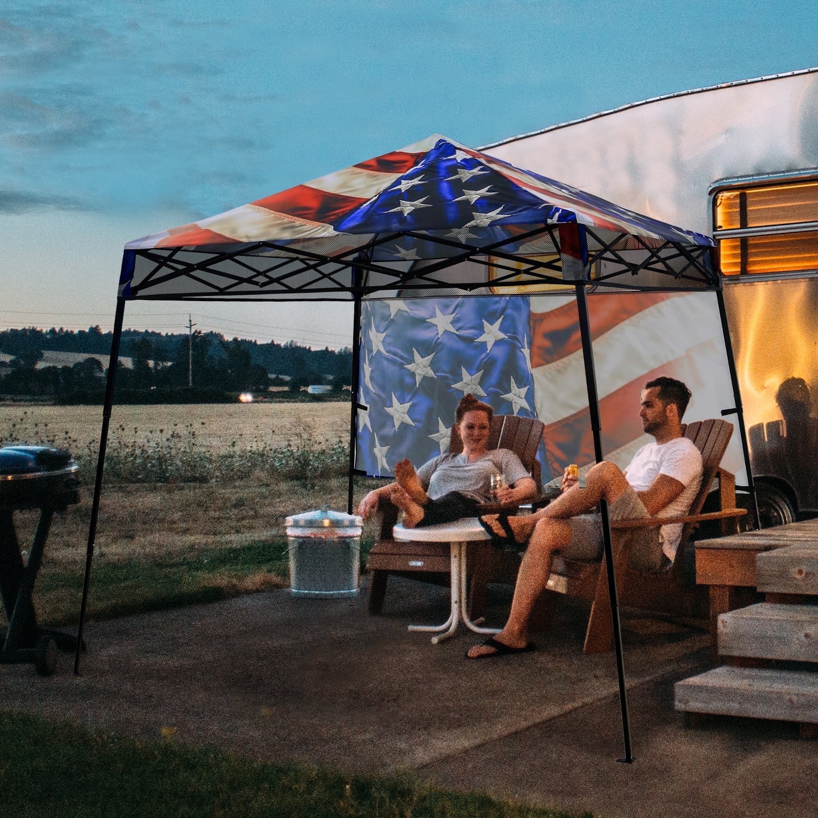 EAGLE PEAK 8x8 Slant Leg Lightweight Compact Portable Canopy w ...