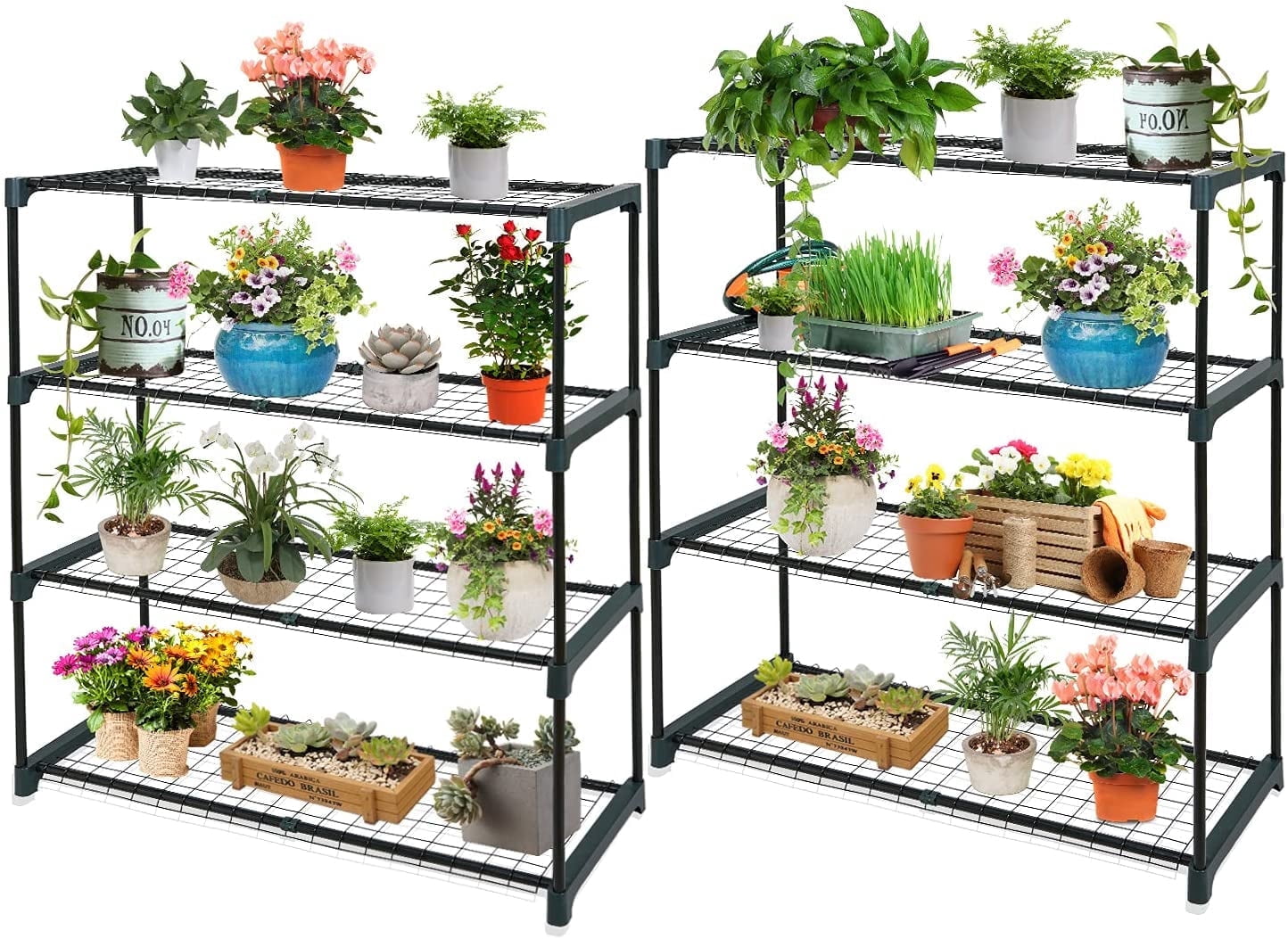 EAGLE PEAK 4-Tier Garden Shelf, Indoor/Outdoor Plant Staging, 35" x 12 ...