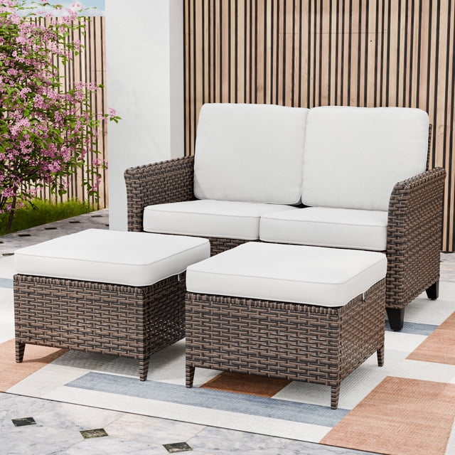 EAGLE PEAK Ocean Vista Patio Outdoor 3 piece Multi-brown Wicker ...