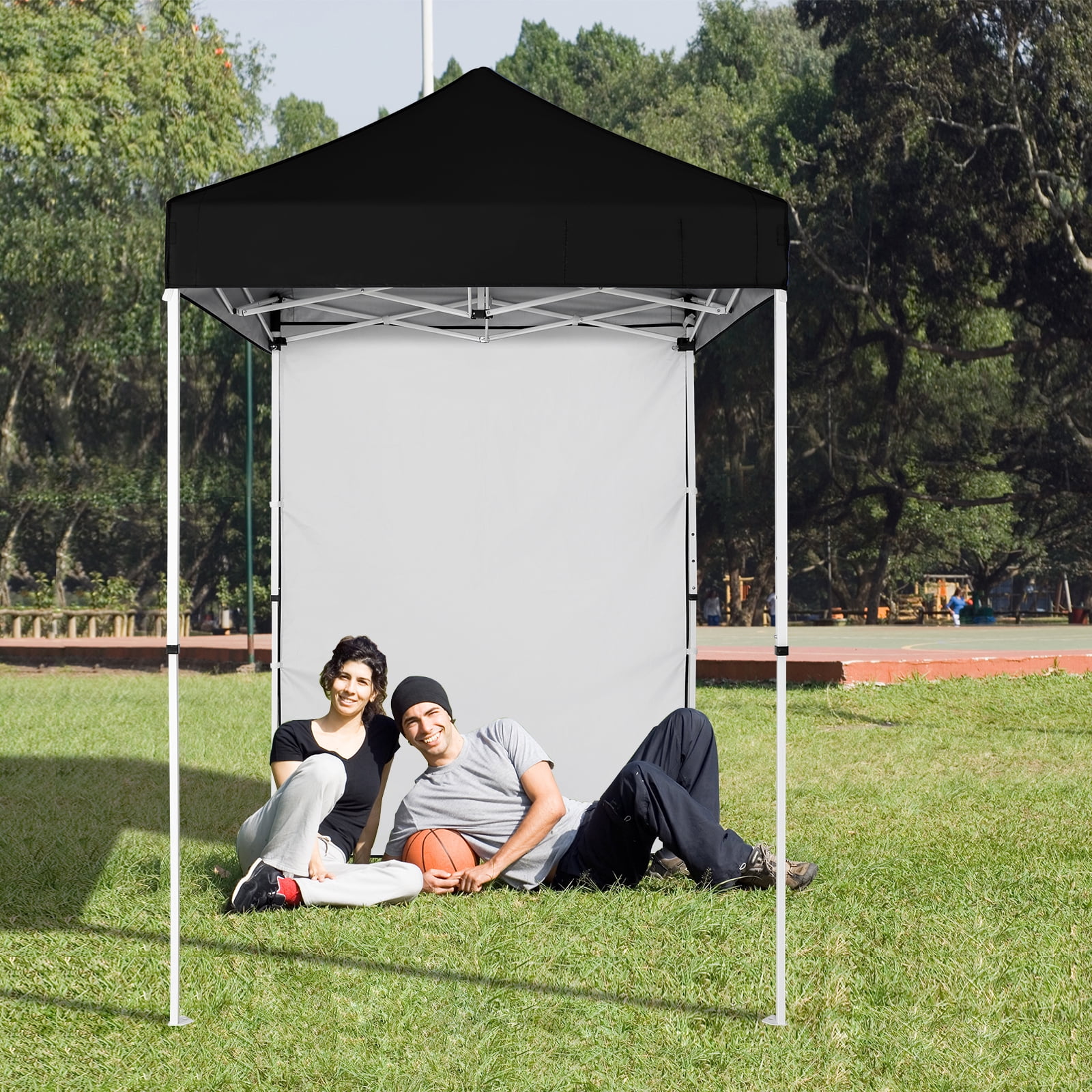 EAGLE PEAK Straight Leg Outdoor Portable Canopy Tent with One Removable ...