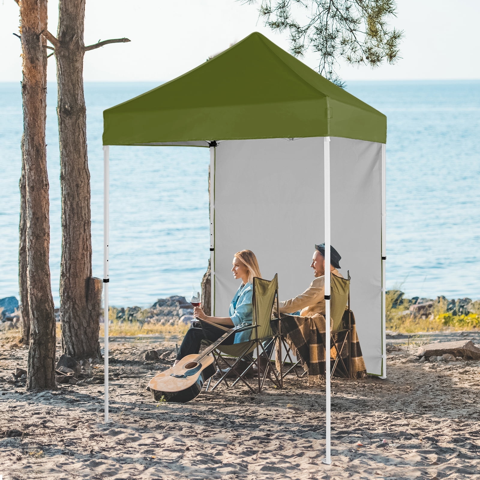 EAGLE PEAK Straight Leg Portable Outdoor Canopy Tent with One Removable ...