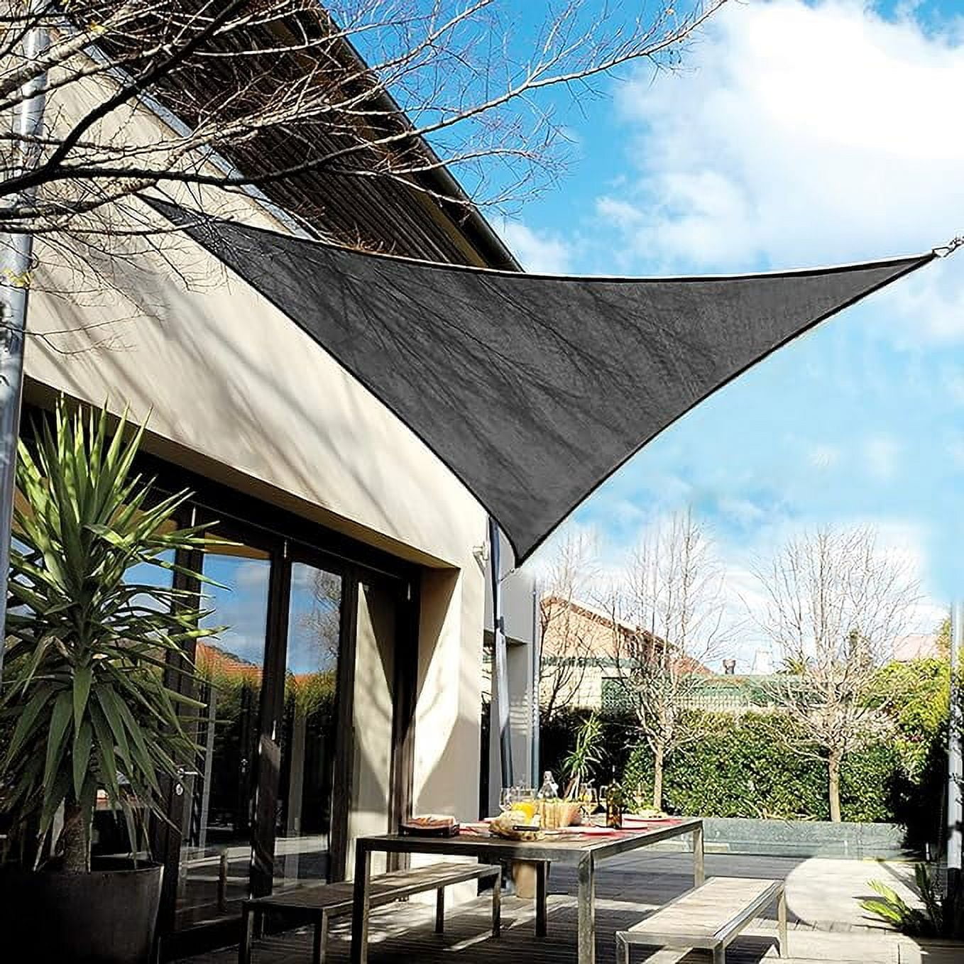 EAGLE PEAK Sun Shade Sail Triangle Canopy 16' x 16' x 16' UV Block ...