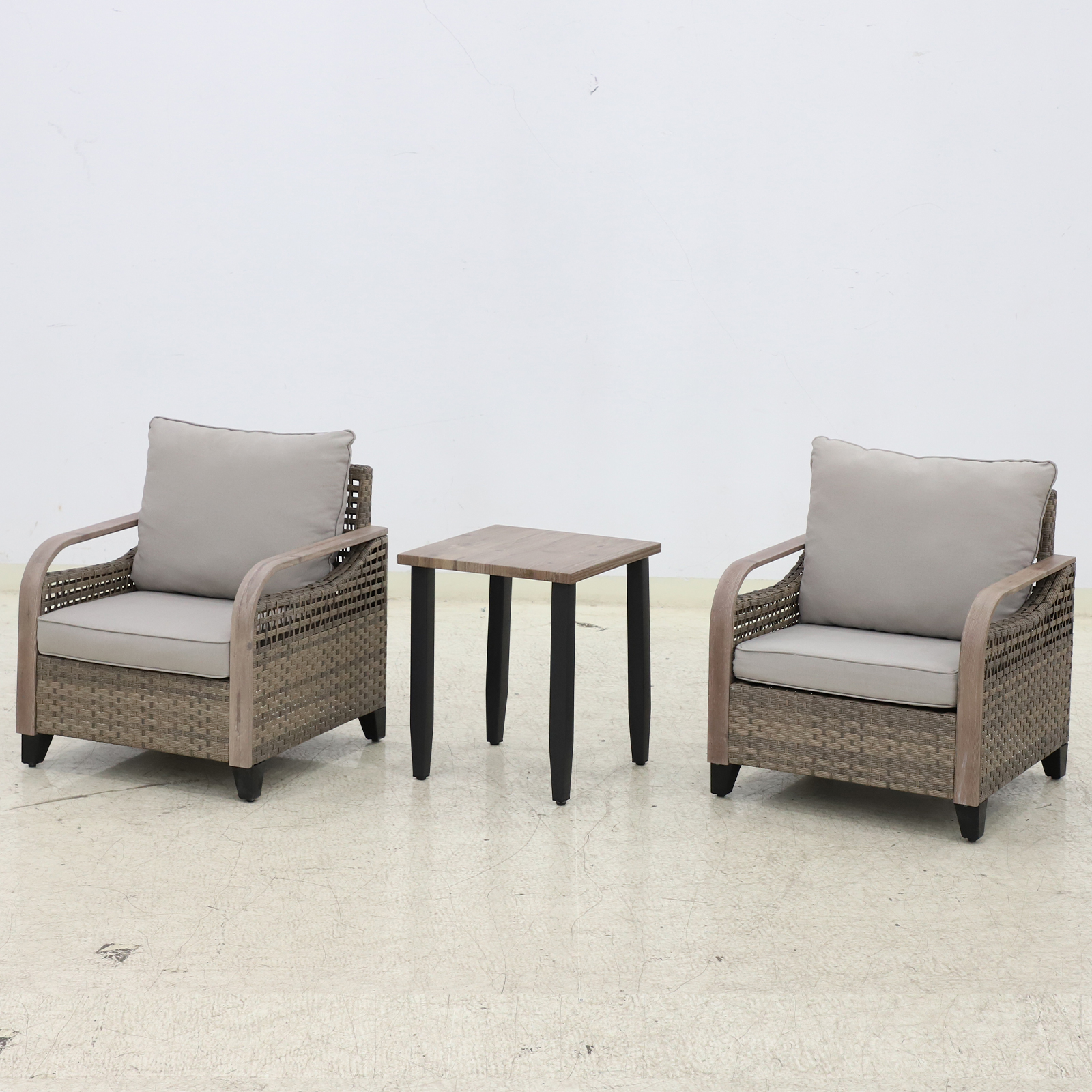 EAGLE PEAK Wicker Bistro Table and Chairs Set of 3, Outdoor Bistro Set ...