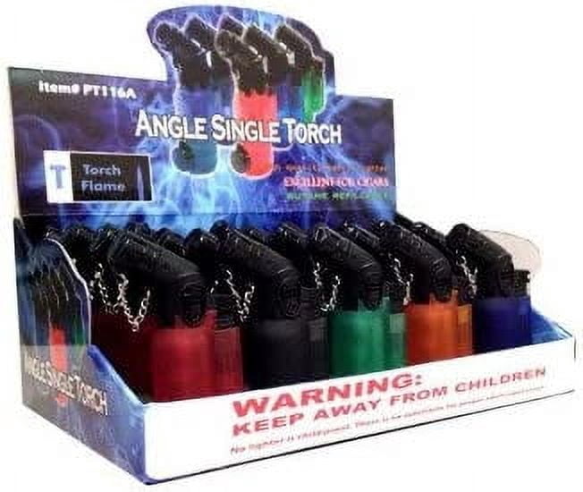EAGLE TORCH 45 ANGLE SINGLE FLAME TORCH PT116A ASSORTED COLORS 3" PACK ...