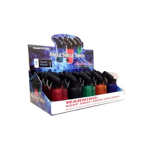 EAGLE TORCH 45 ANGLE SINGLE FLAME TORCH PT116A ASSORTED COLORS 3" PACK ...