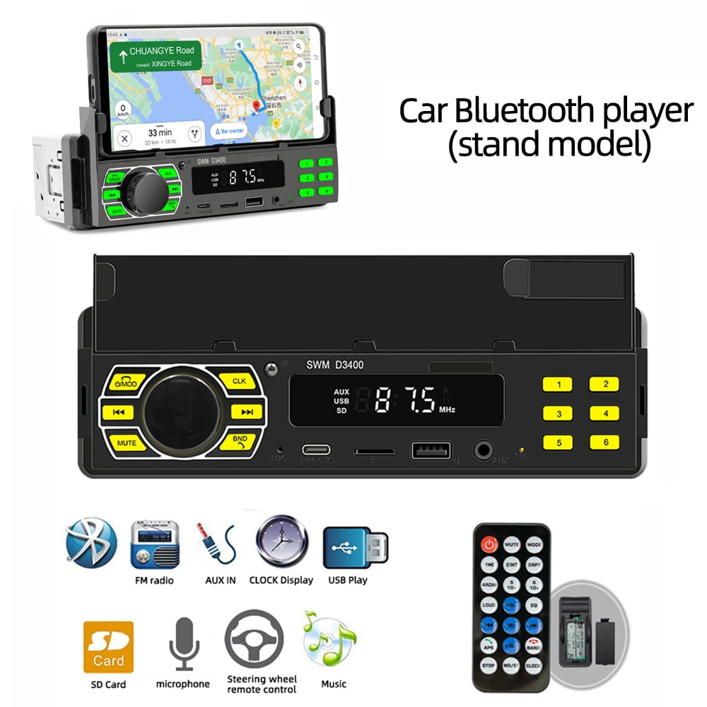 EAGLERICH Single 1 Din Car MP3 Bluetooth Player Car Radio Mobile Phone ...